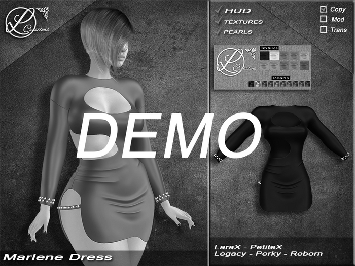 Second Life Marketplace Marlene Dress Demo